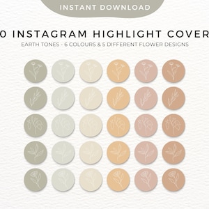 30 Instagram Highlight Covers! Earth Tones Floral Instagram Highlight ...