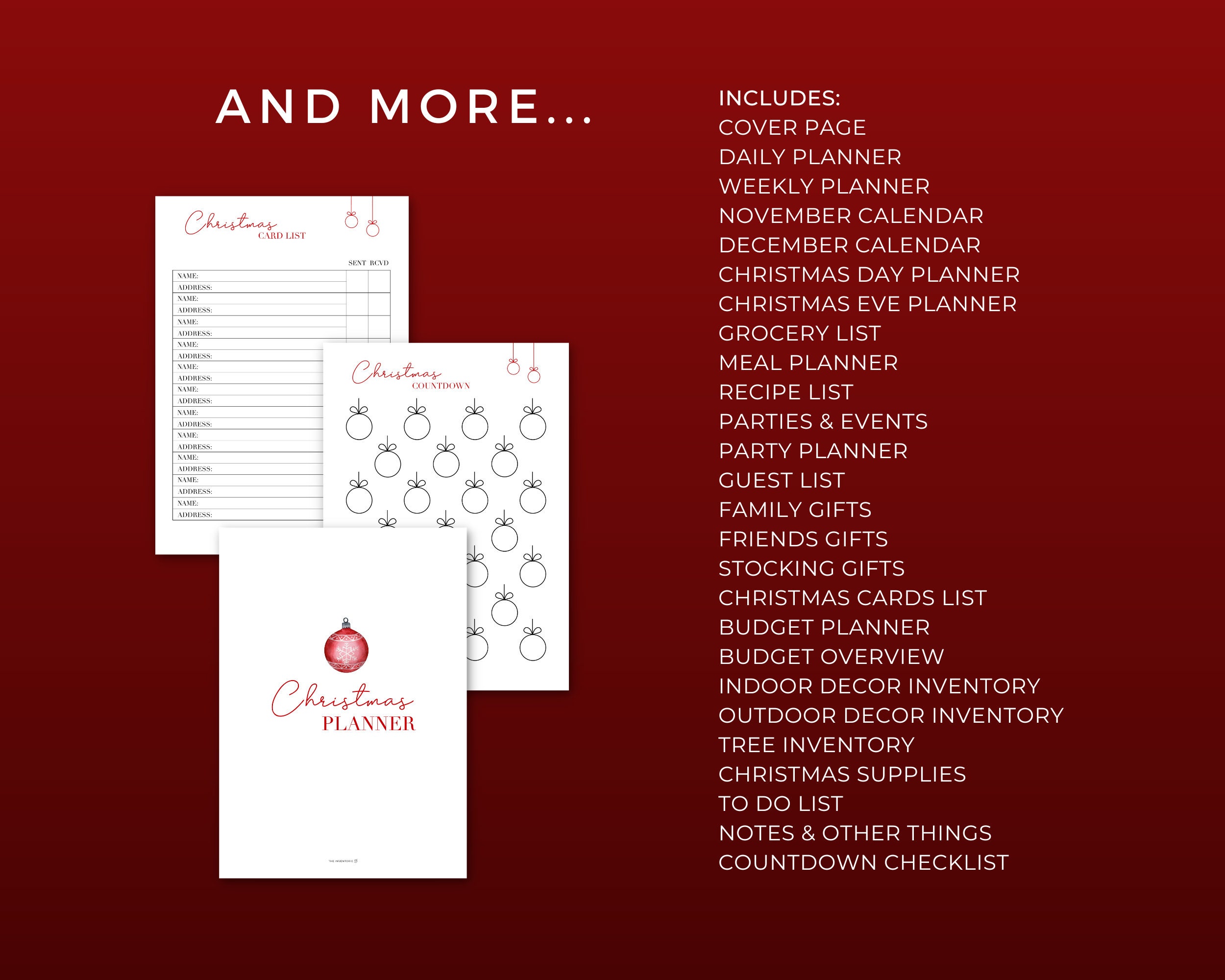 Christmas Planner Printable, Holiday Planner, Christmas Budget Planner ...