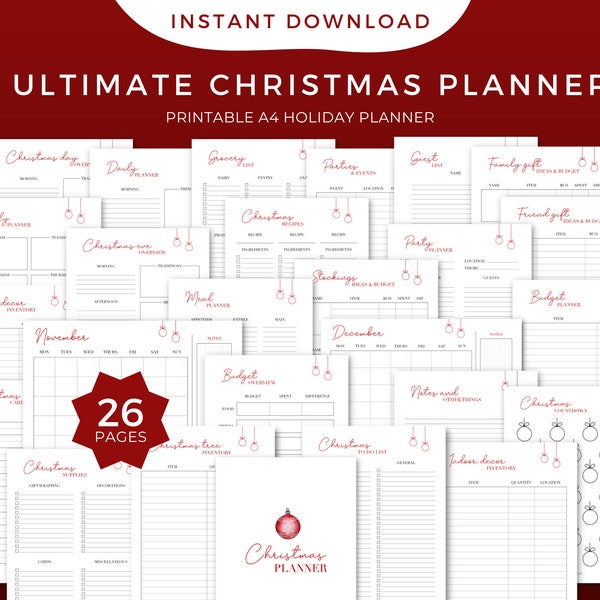Christmas Planner Printable, Holiday Planner, Christmas Budget Planner ...
