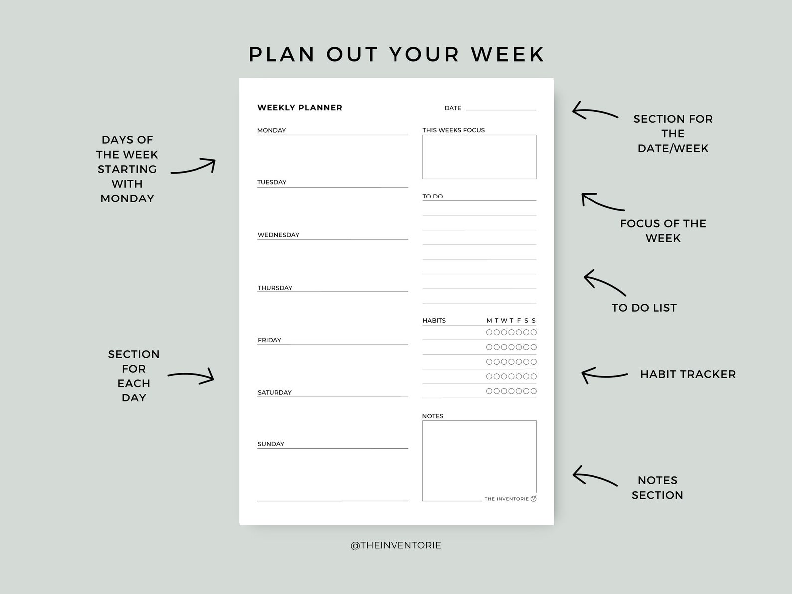 Weekly Planner. 2023 Weekly Planner. Weekly Planner Instant - Etsy