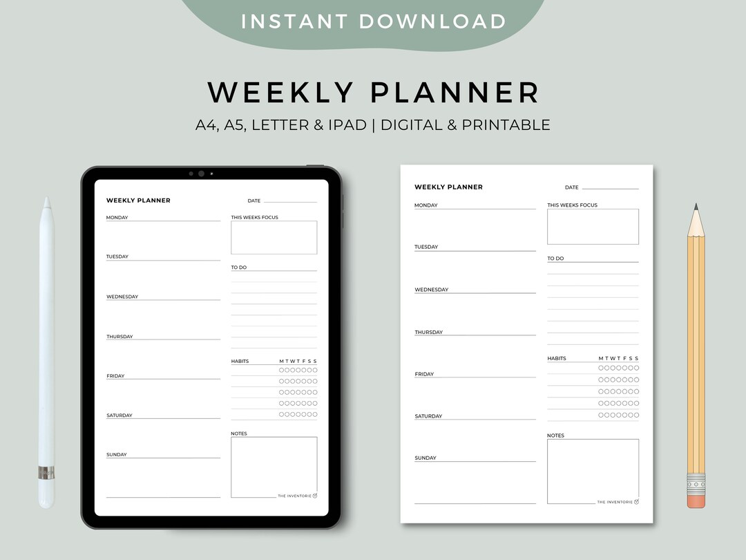 Weekly Planner. 2023 Weekly Planner. Weekly Planner Instant Download ...