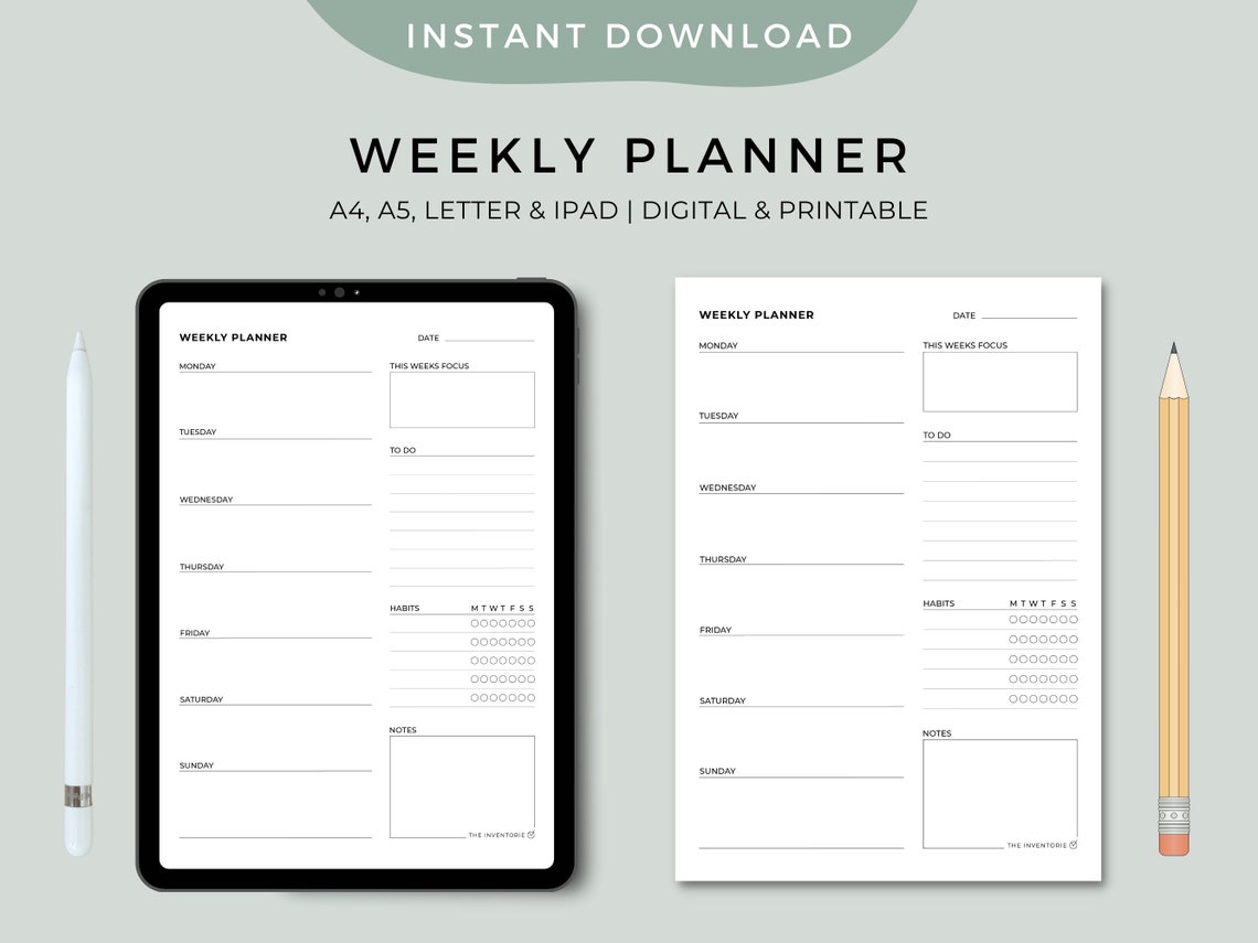 Weekly Planner. 2023 Weekly Planner. Weekly Planner Instant Download ...