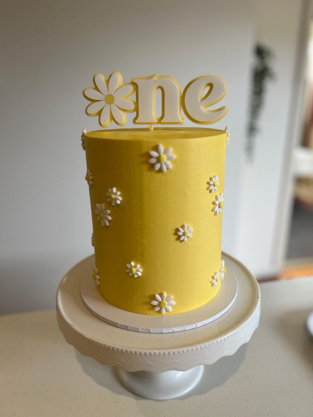 Daisy One Cake Topper First Birthday Daisy Theme Acrylic - Etsy