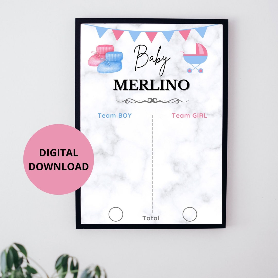 Baby Gender Reveal Game Digital Print Custom Baby Name Game ...