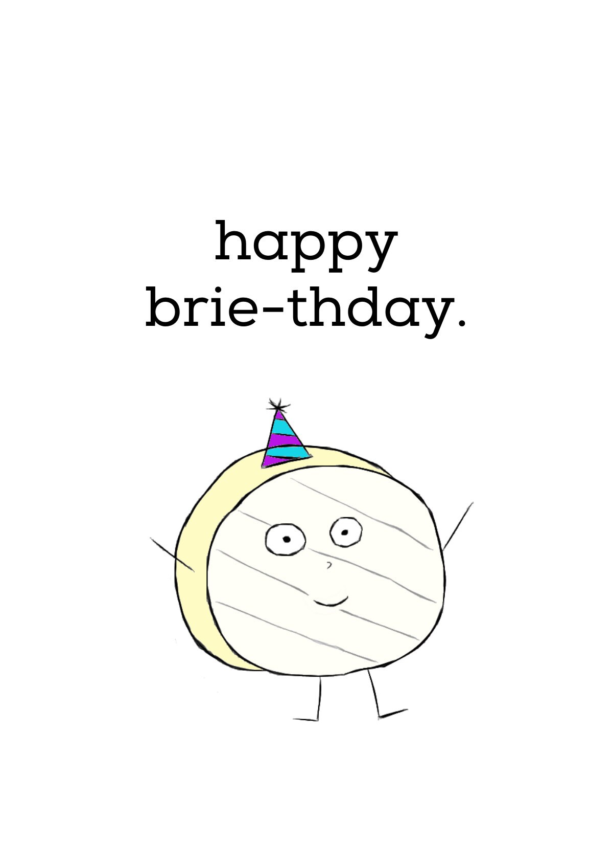 Happy Brie-thday Card - Etsy