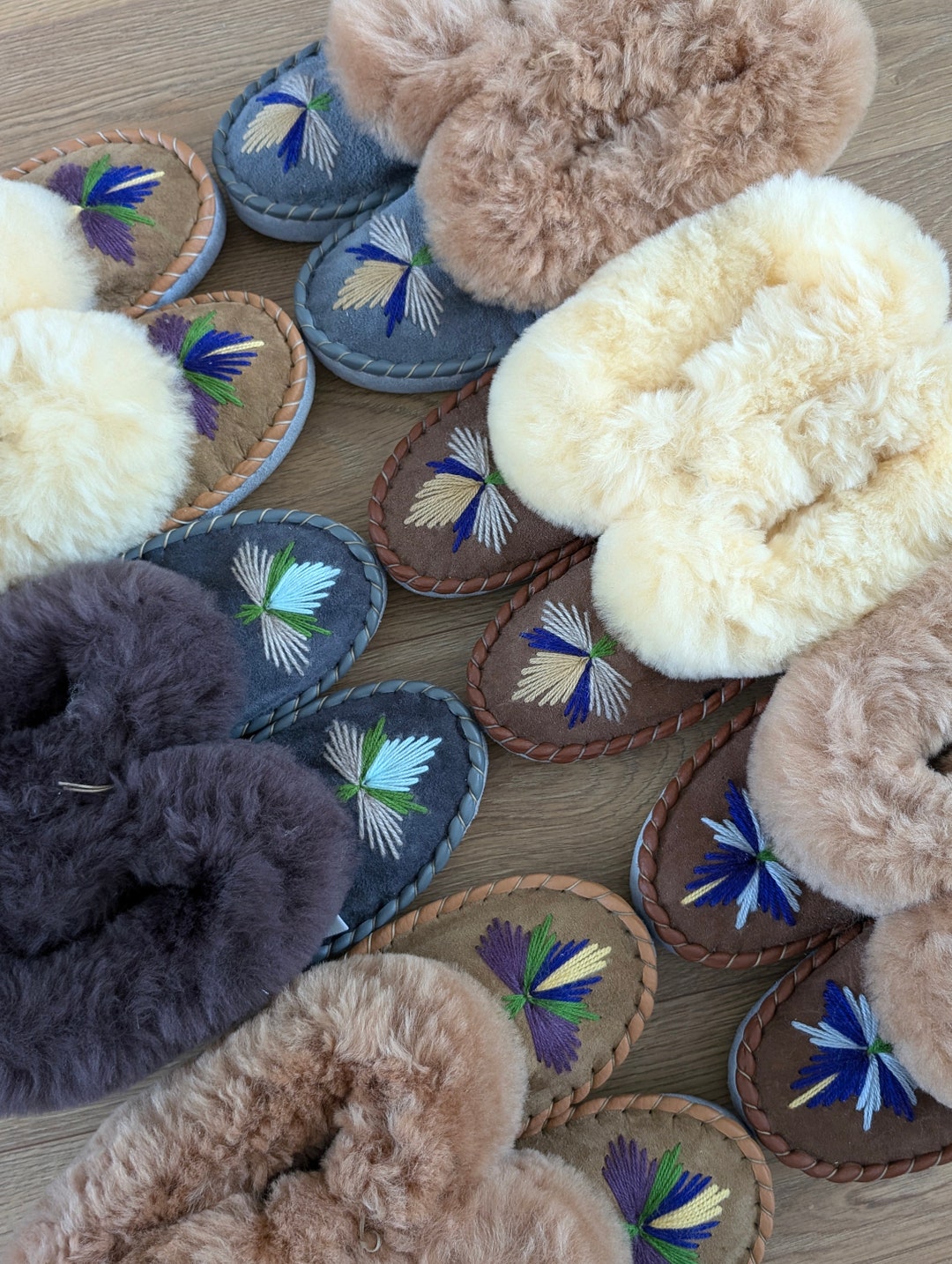 Rustic Classic Sheepskin Slippers - Mix - Etsy