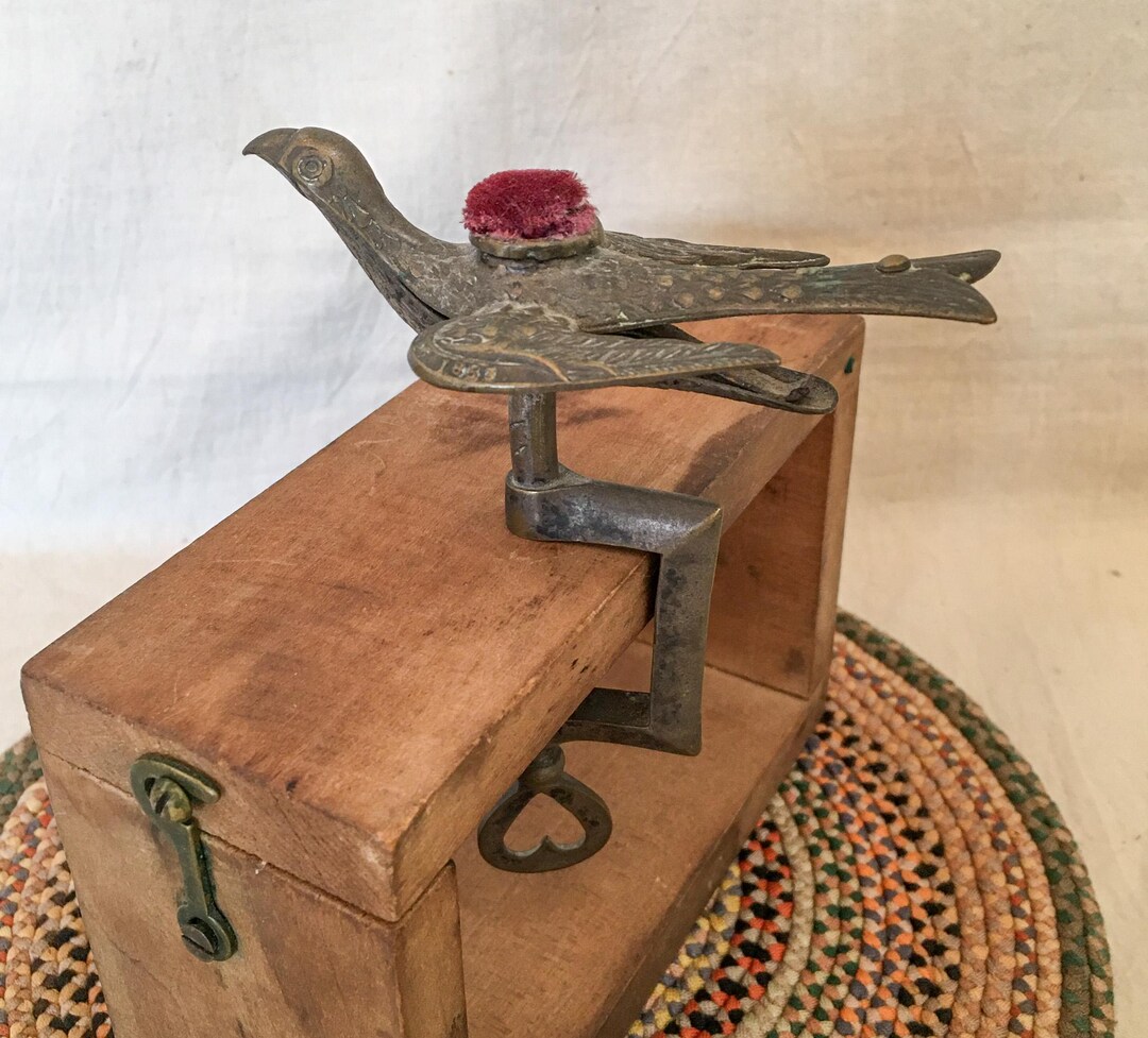 Victorian Sewing Bird Clamp With Original Pin Cushion - Etsy