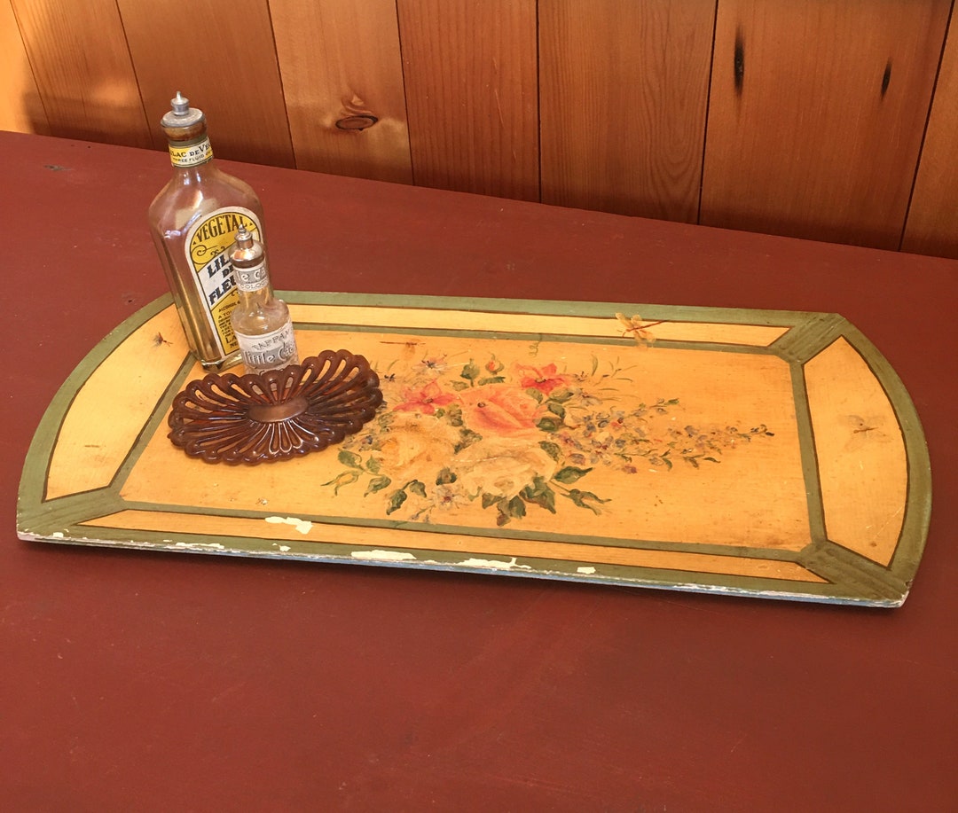 Antique Paper Mache Tray, Hand Painted - Etsy