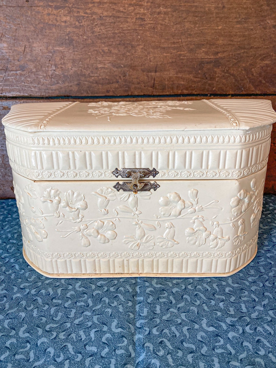 Antique Celluloid Vanity Box, Collar and Cuff Box - Etsy