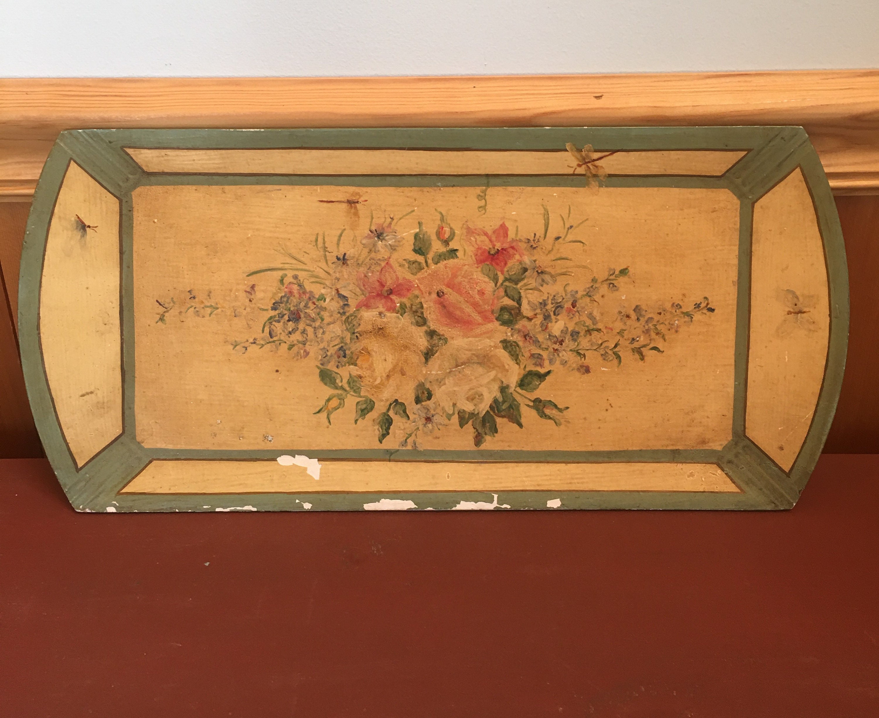 Antique Paper Mache Tray, Hand Painted - Etsy