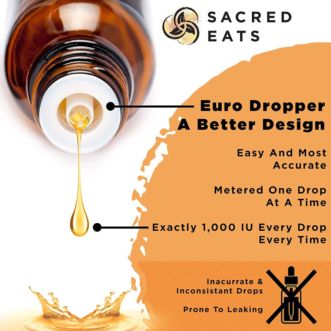 Sacred Eats Vitamin D3 Liquid Drops for Adults and Kids - 5,000 IU ...
