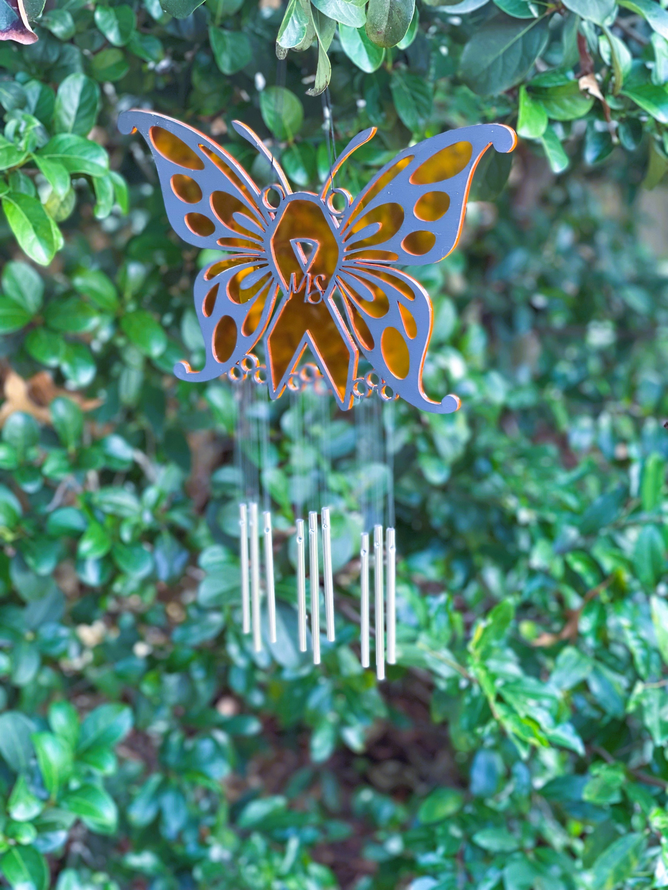 Laser Cut File - MS Awareness Ribbon Butterfly Windchime - Etsy