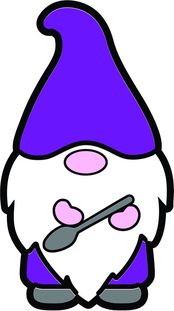 SVG Vector Cut File Layered Spoon/spoonie Awareness Gnome | Etsy