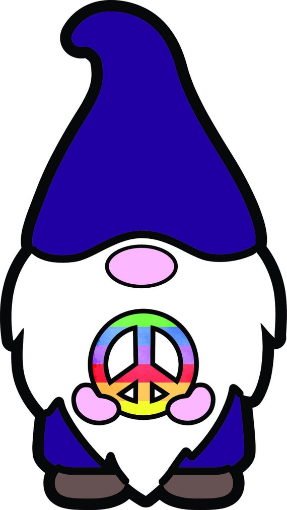 SVG Vector Cut File Layered Peace Sign Awareness Gnome | Etsy