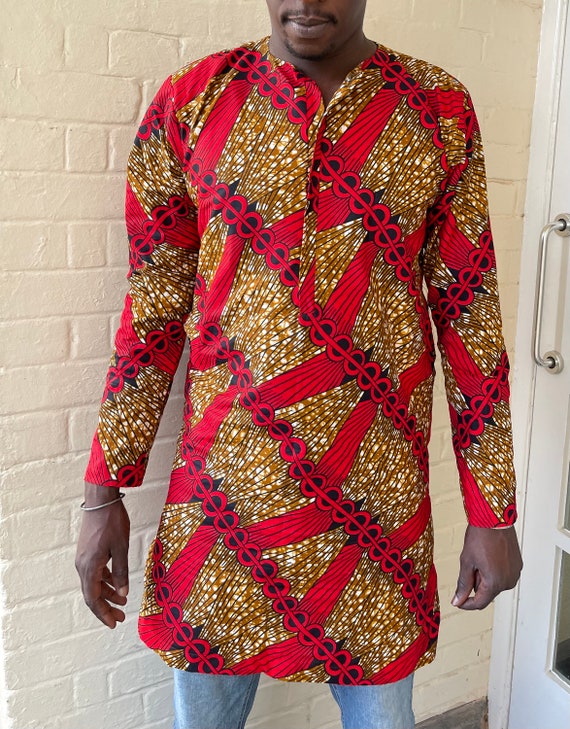 African Ankara men’s tunic ethnic African traditional… - Gem