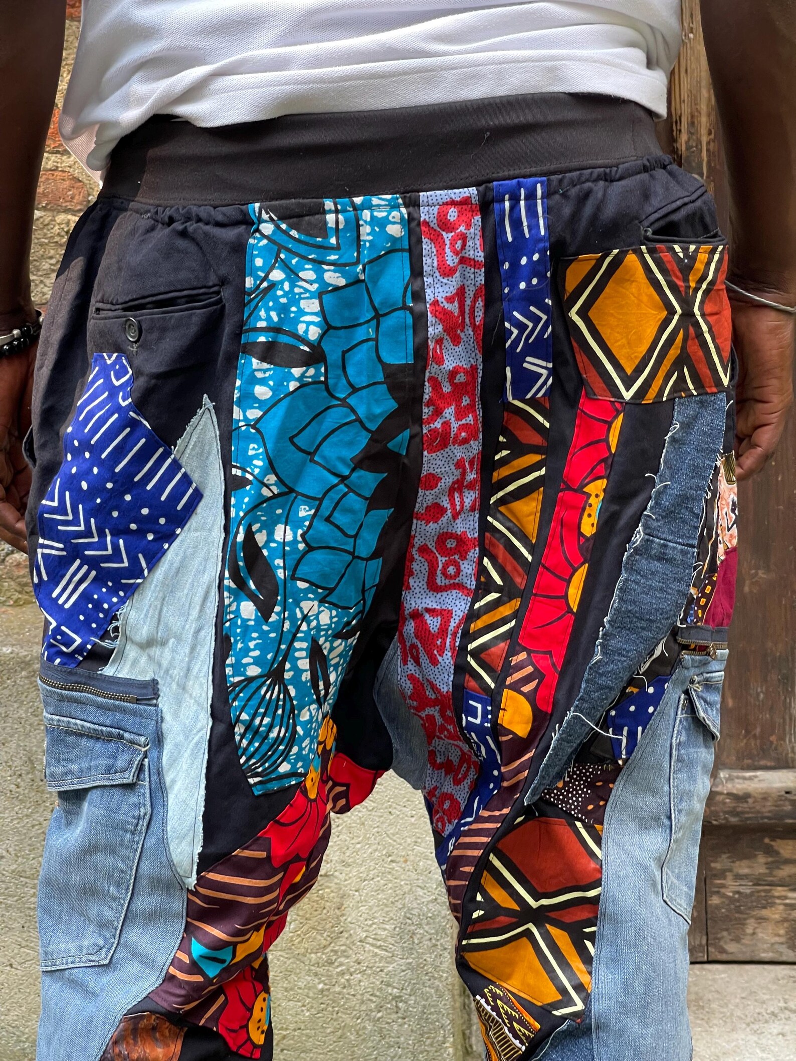 Hip Hop African Patchwork Trousers Streetwear Pants Colourful Harem ...