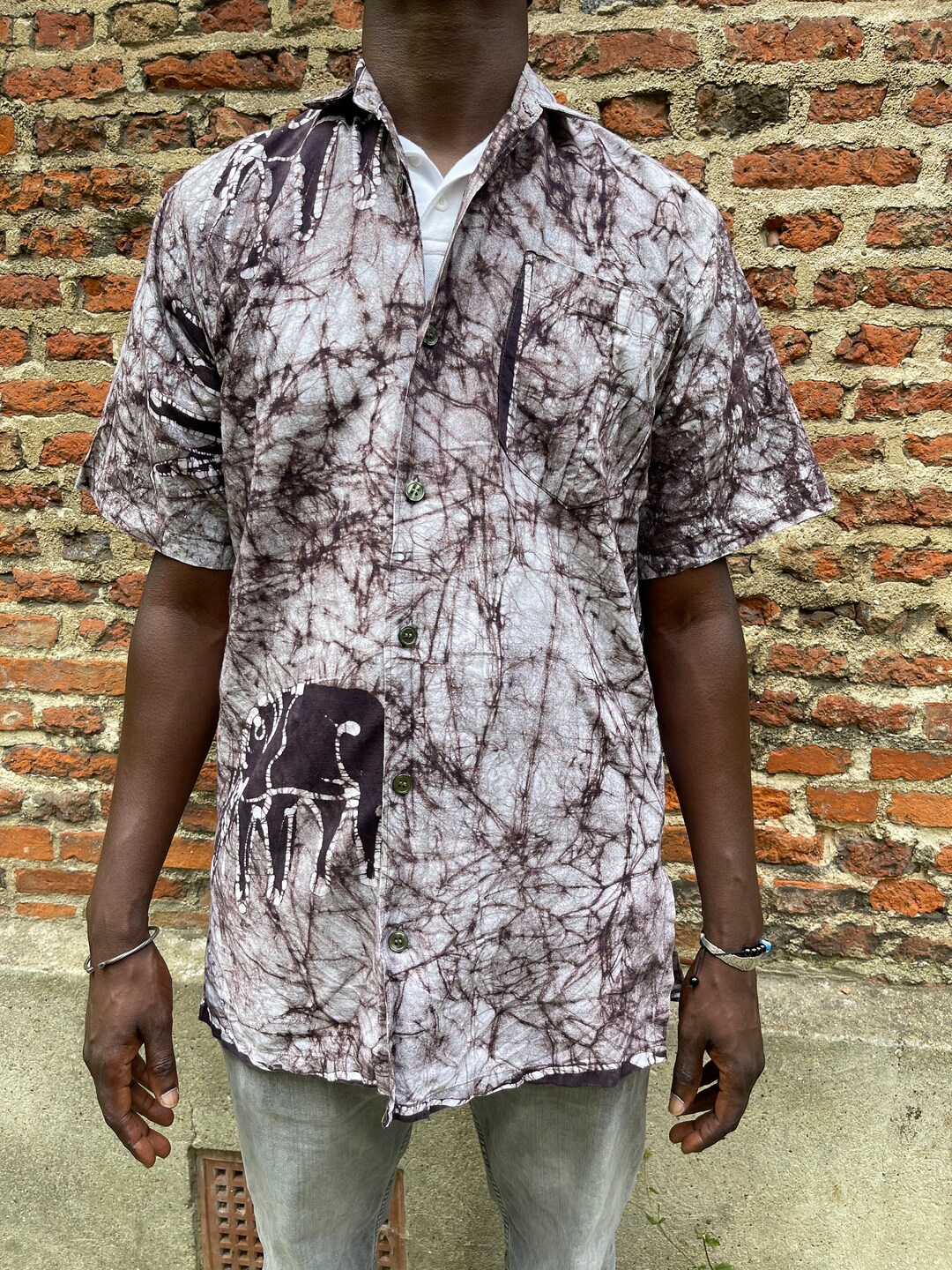 African Men’s Ethnic Shirt African Clothing for Men African Batik Shirt ...