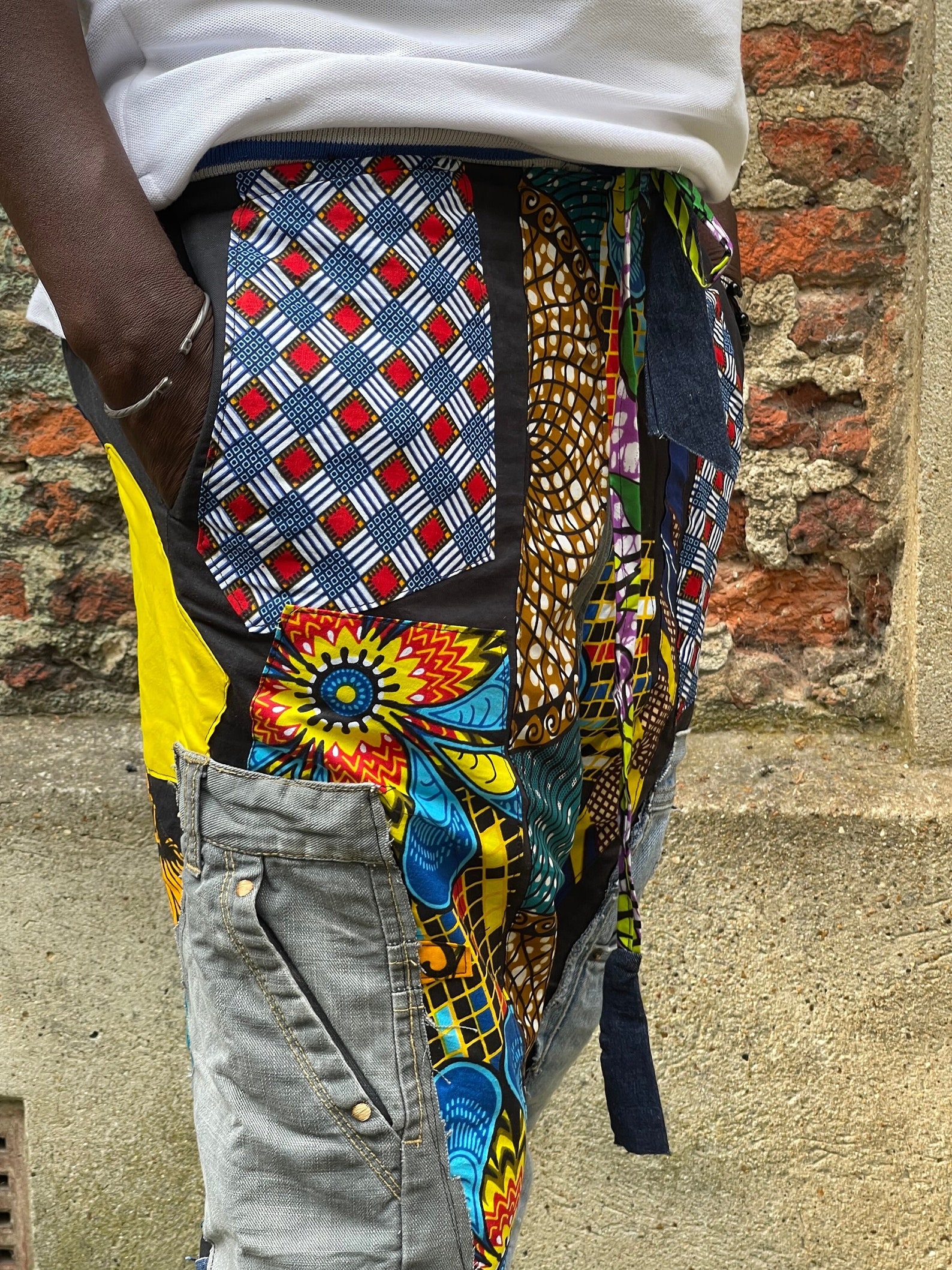 Funky African Patchwork Trousers Multi Coloured Pants Hip Hop Harem ...