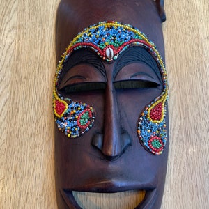 African Wooden Mask Wall Hanging Carved Mask Wooden African Home Decor ...