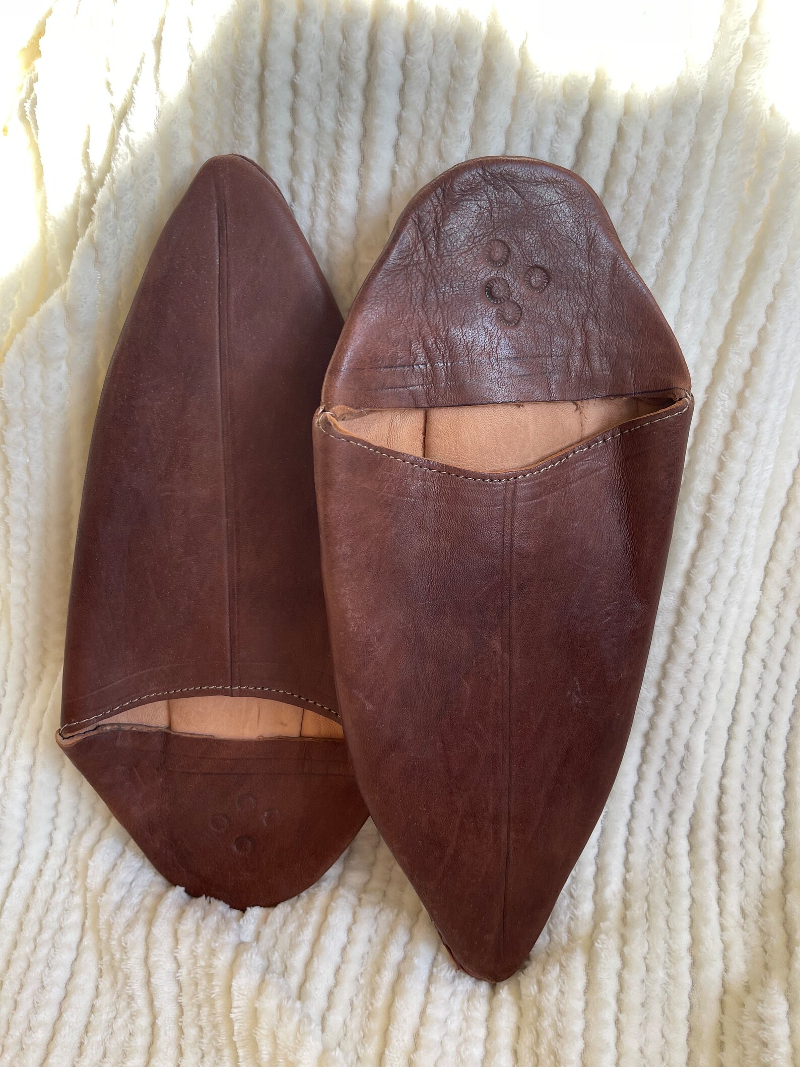 Moroccan Babouche for Men 100% Handmade Genuine Leather Babouche Slip ...