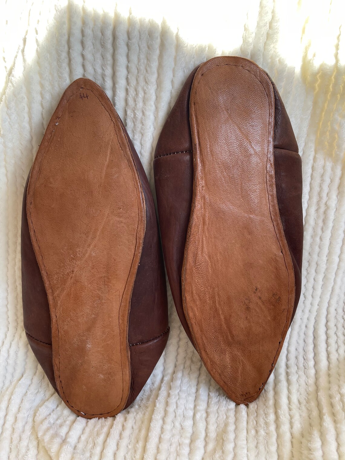 Moroccan Babouche for Men 100% Handmade Genuine Leather Babouche Slip ...