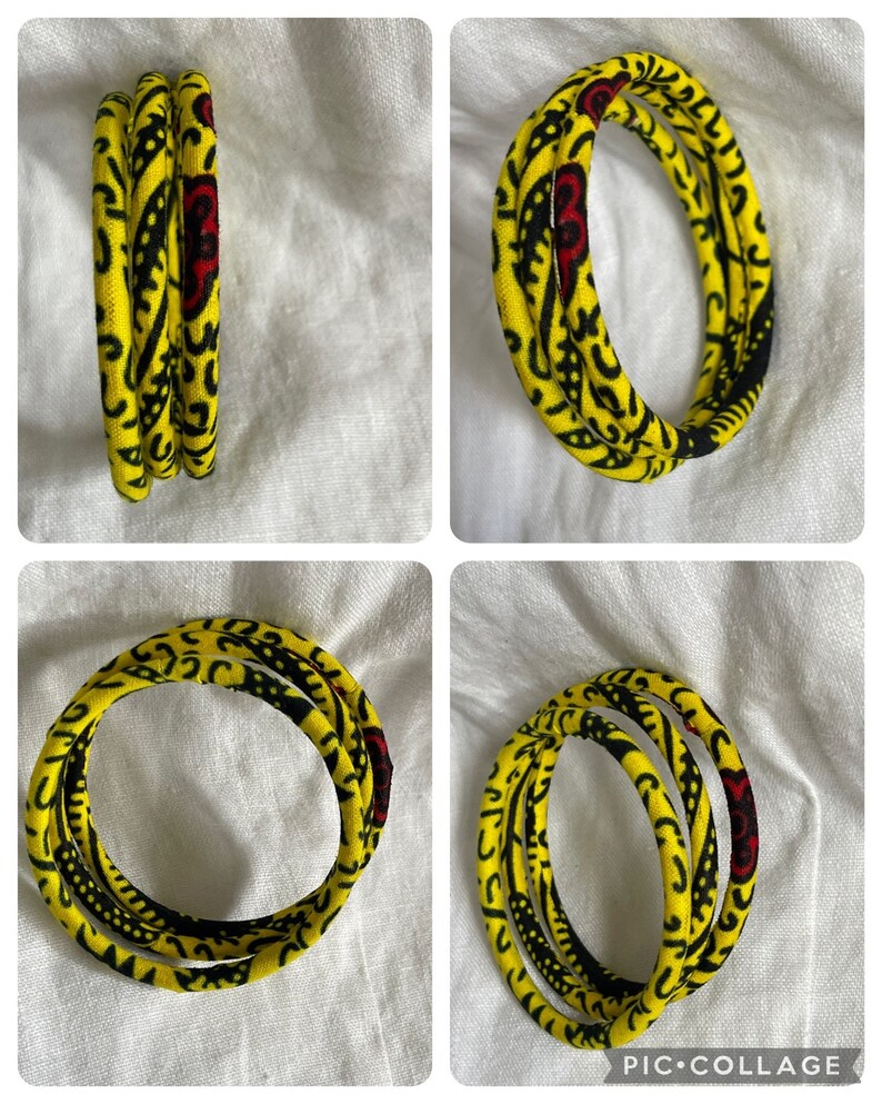 African Bracelets for Women Ankara Wax Cotton Bangles African Ankara Fabric Bangles Ethnic ...