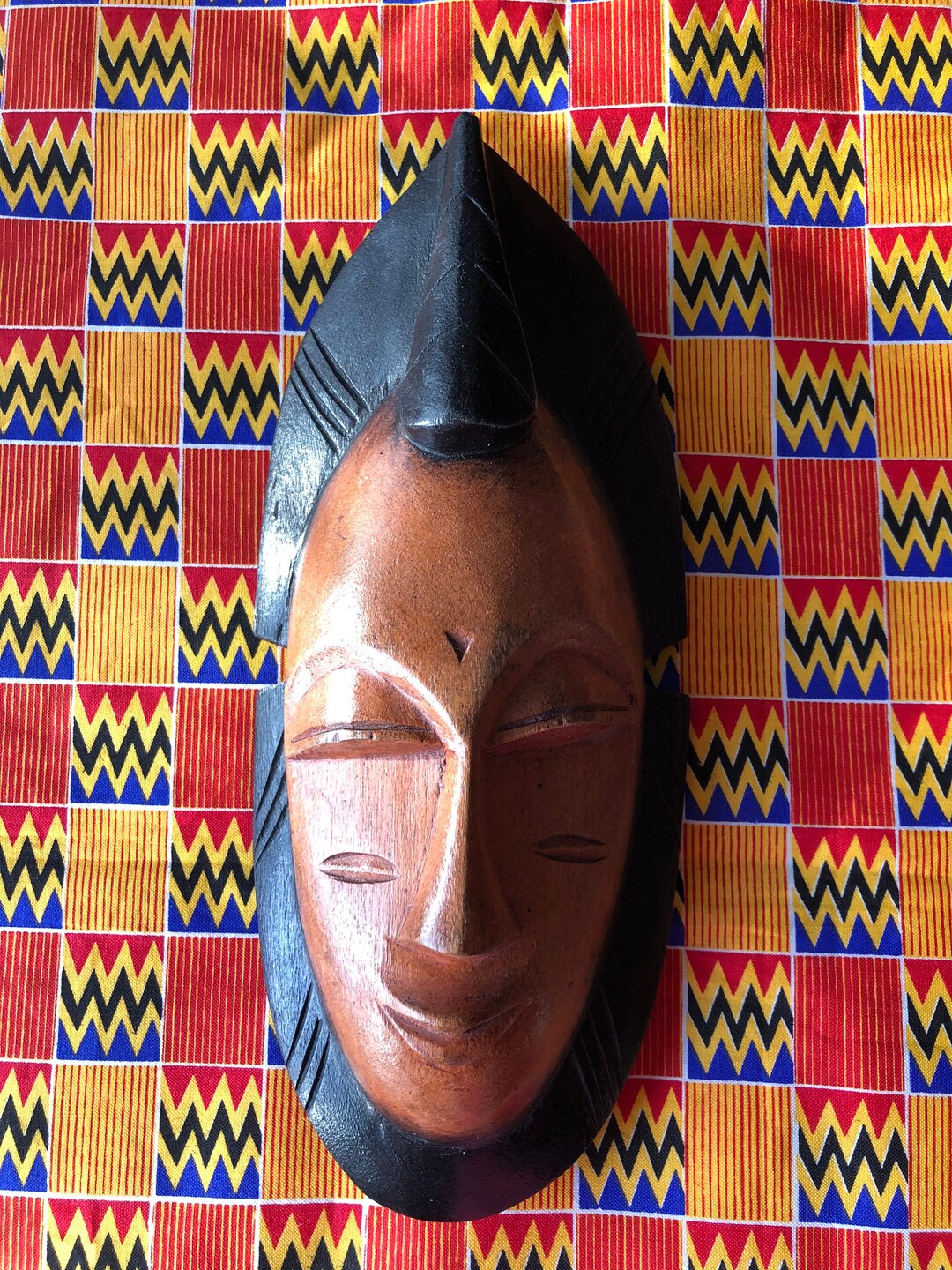 African Wooden Ethnic Carved Mask Wooden Mask Ghana Wooden African Mask ...