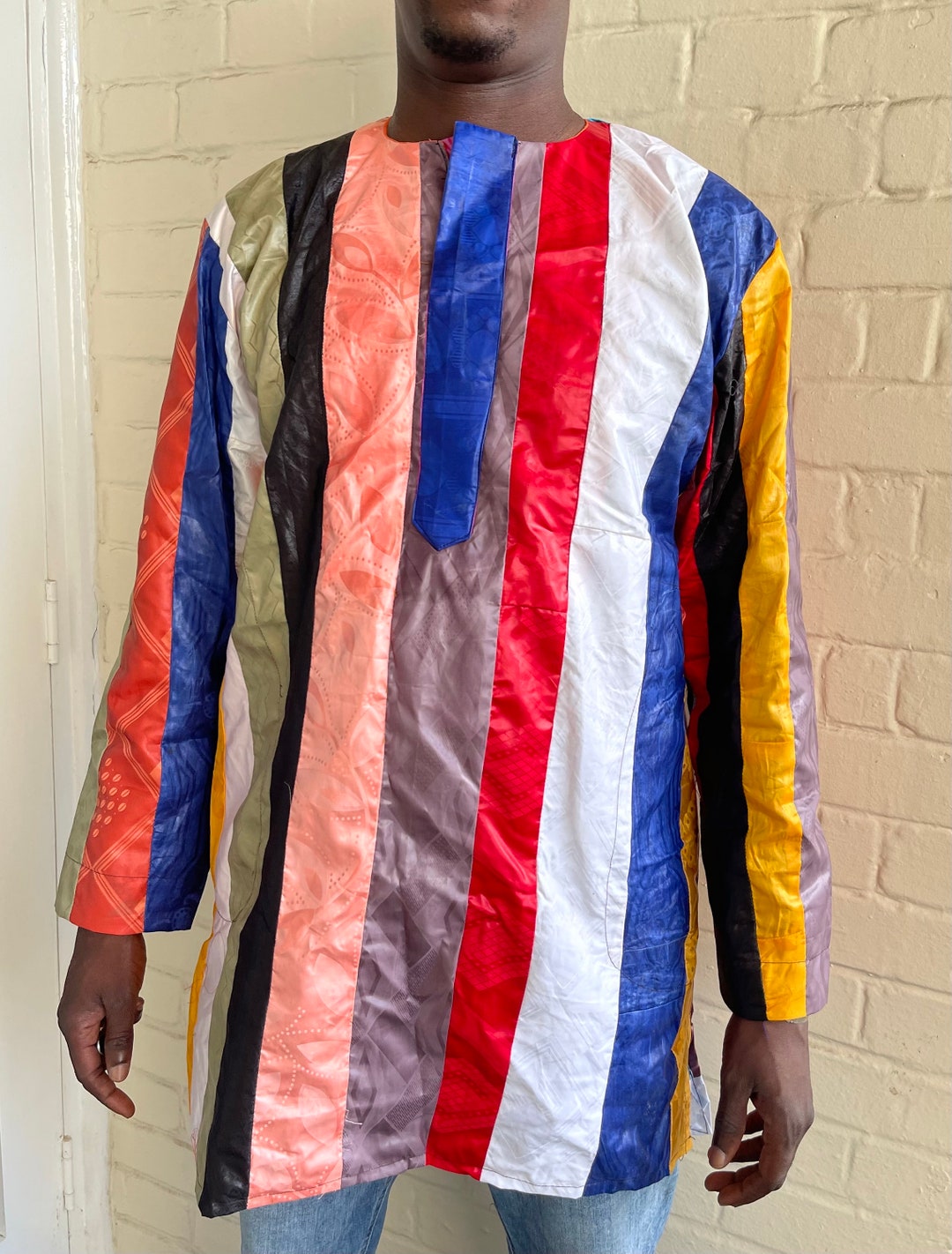 African Patchwork Tunic Men’s Kaftan Ethnic African Traditional ...