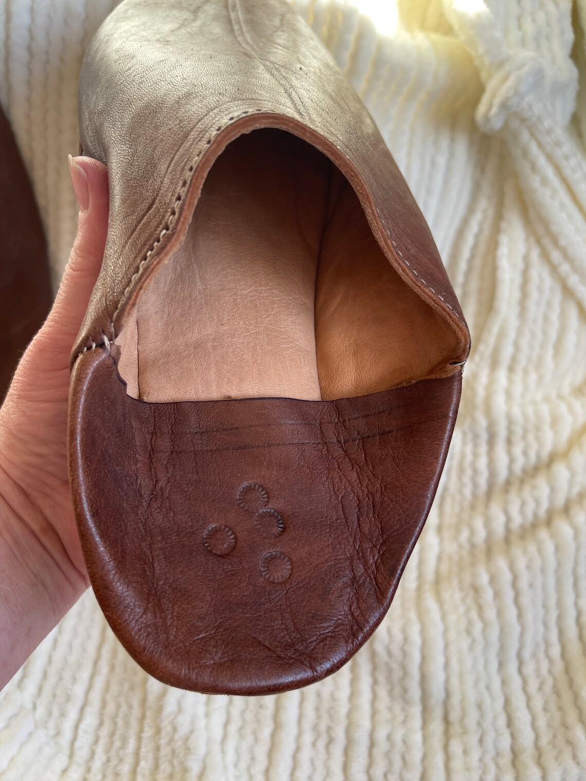 Moroccan Babouche for Men 100% Handmade Genuine Leather Babouche Slip ...