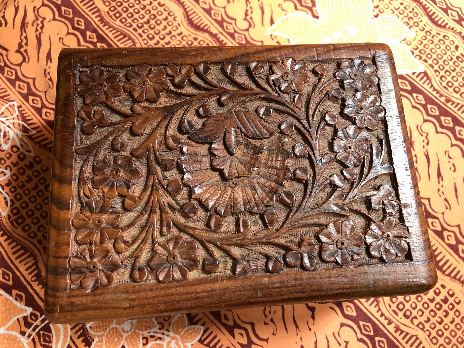 Indian Rosewood Hand Carved Box From India Vintage Indian Jewellery Box ...