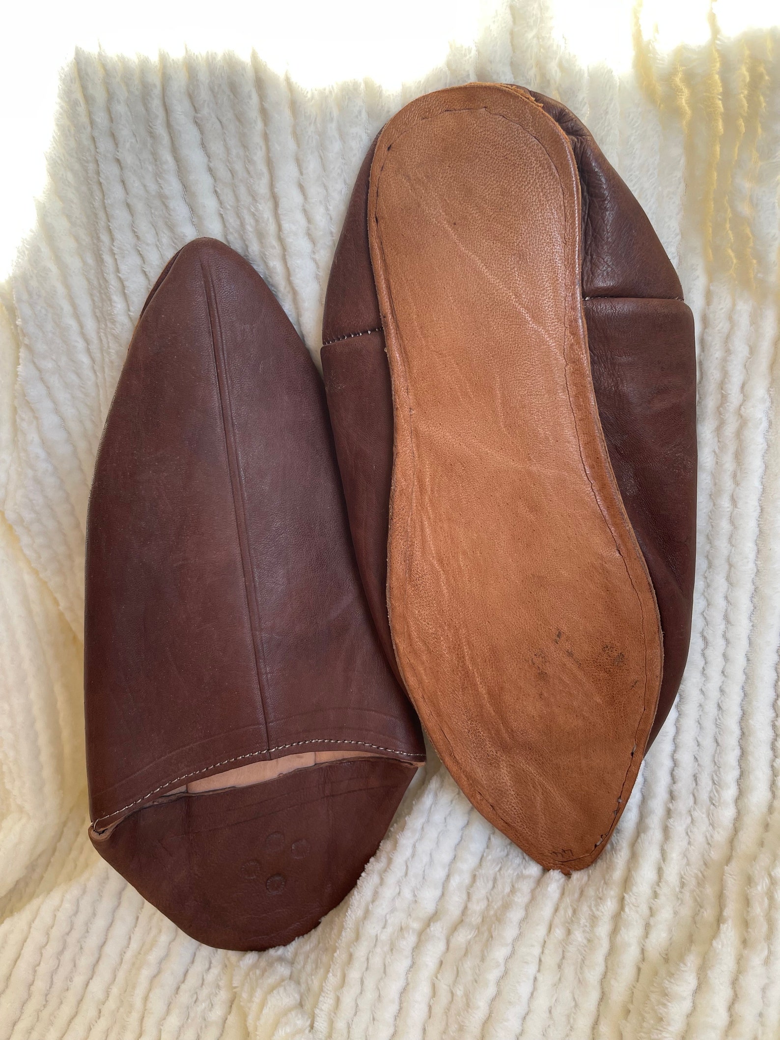 Moroccan Babouche for Men 100% Handmade Genuine Leather Babouche Slip ...
