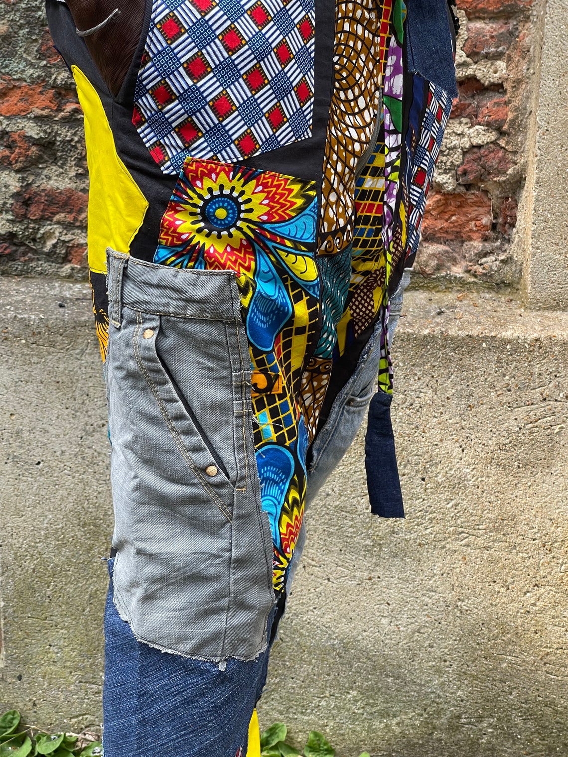 Funky African Patchwork Trousers Multi Coloured Pants Hip Hop Harem ...