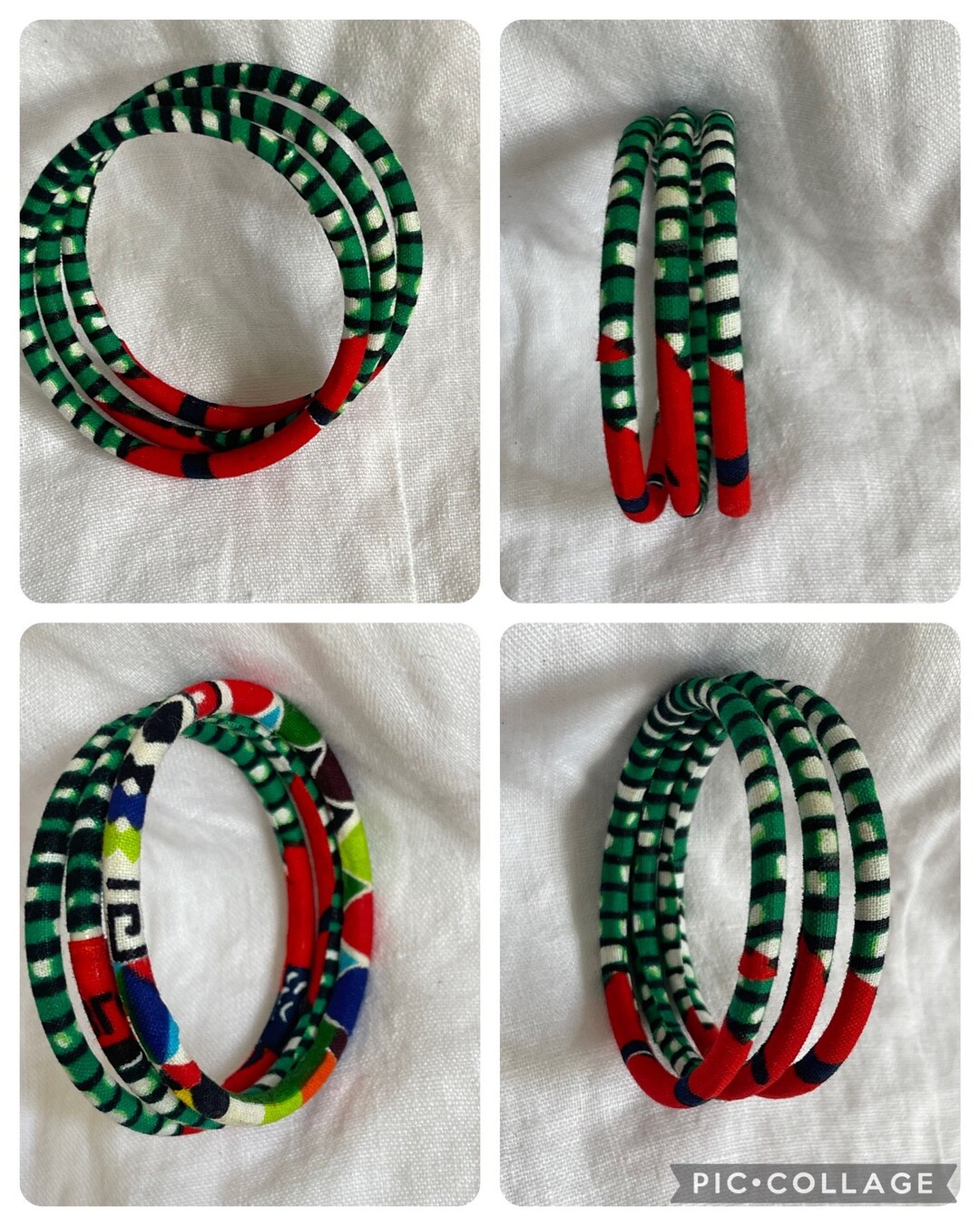 African Bracelets for Women Ankara Wax Cotton Bangles Womens African ...
