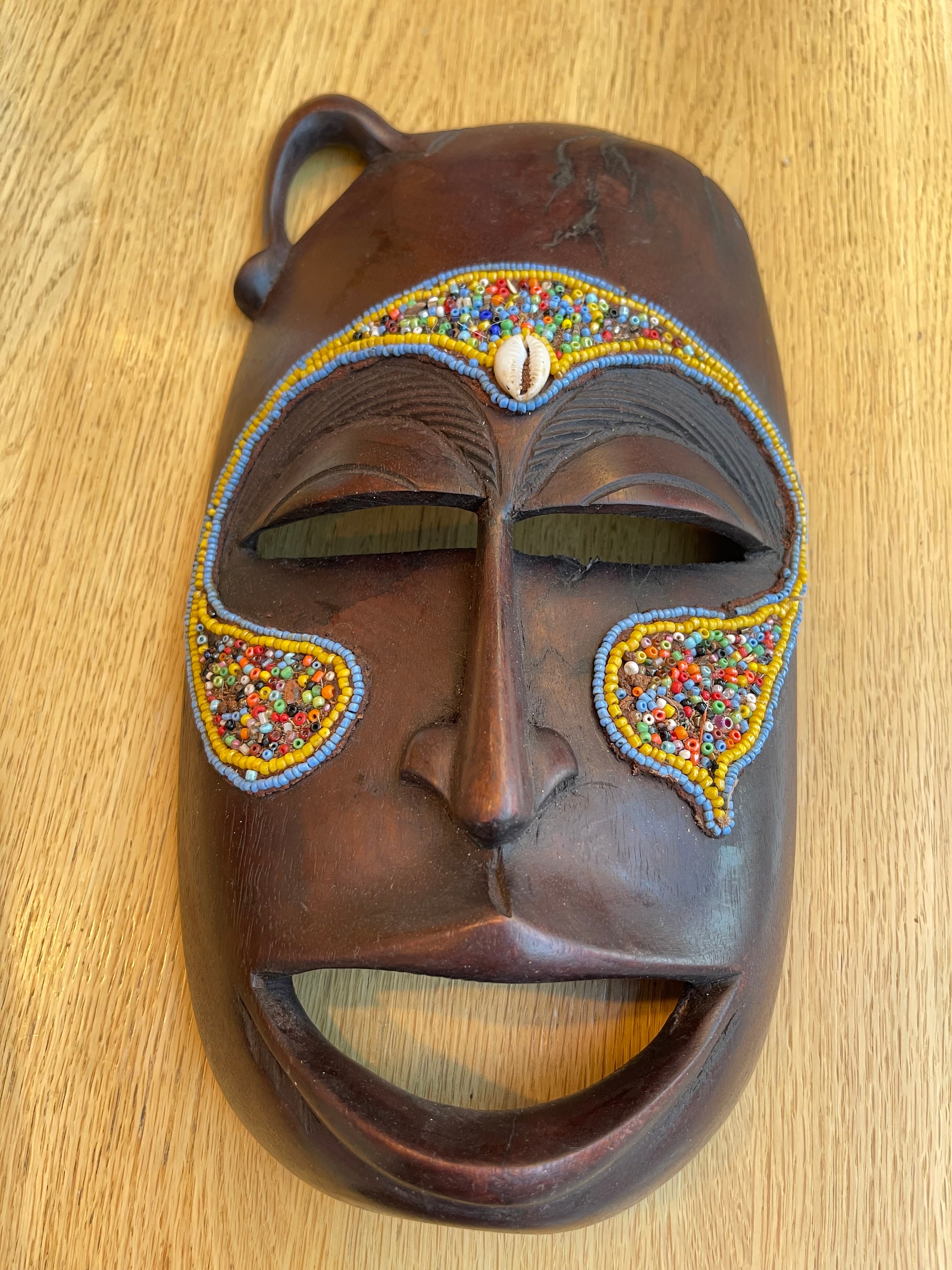 African Wooden Mask West African Carved Mask Wooden African - Etsy