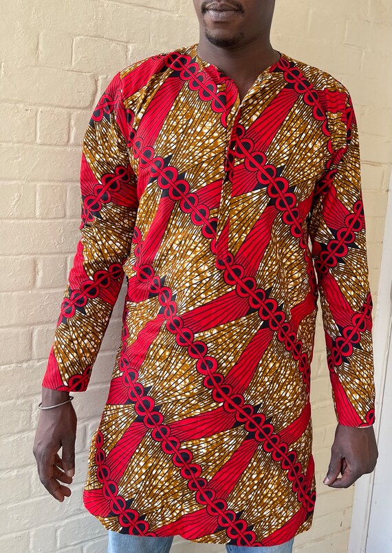 African Ankara men’s tunic ethnic African traditional… - Gem