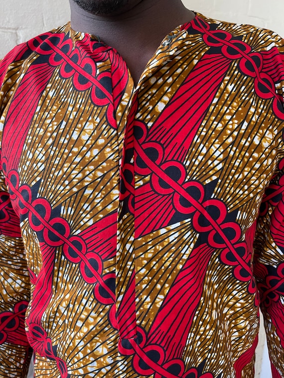 African Ankara men’s tunic ethnic African traditional… - Gem