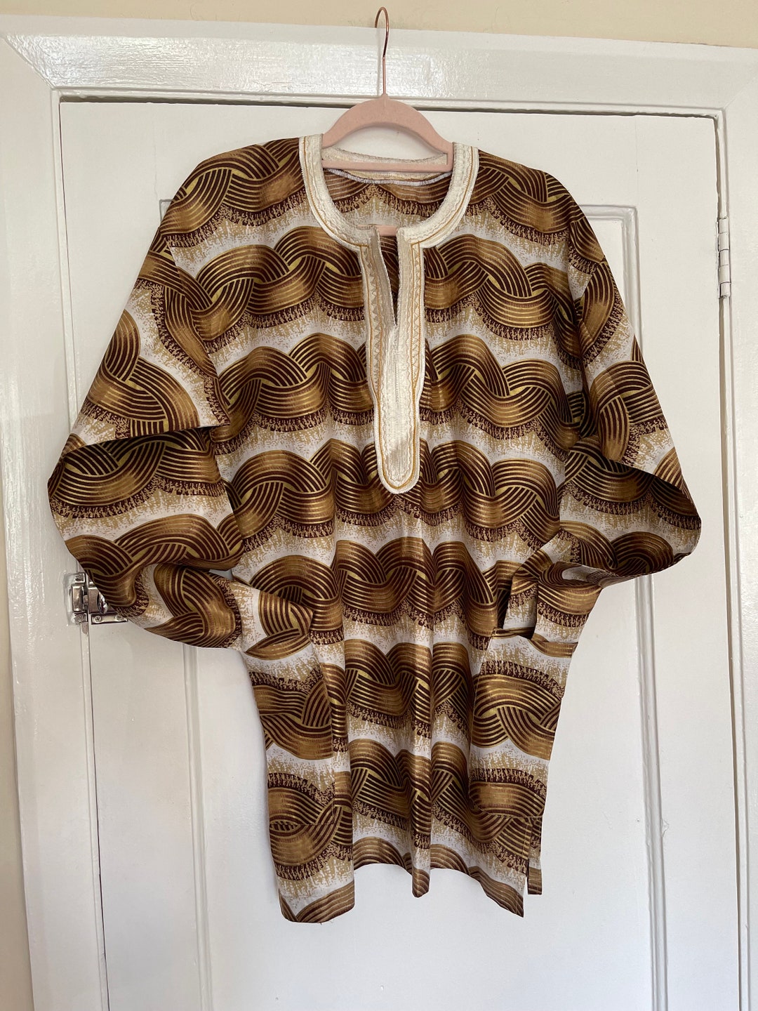 African Mens Tunic African Shirt African Shirt for Men Brown African ...