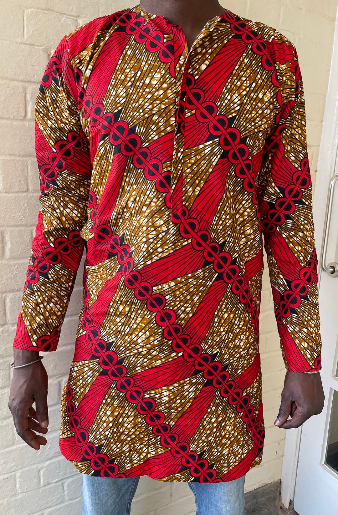African Ankara Men’s Tunic Ethnic African Clothing for Men Dashiki ...
