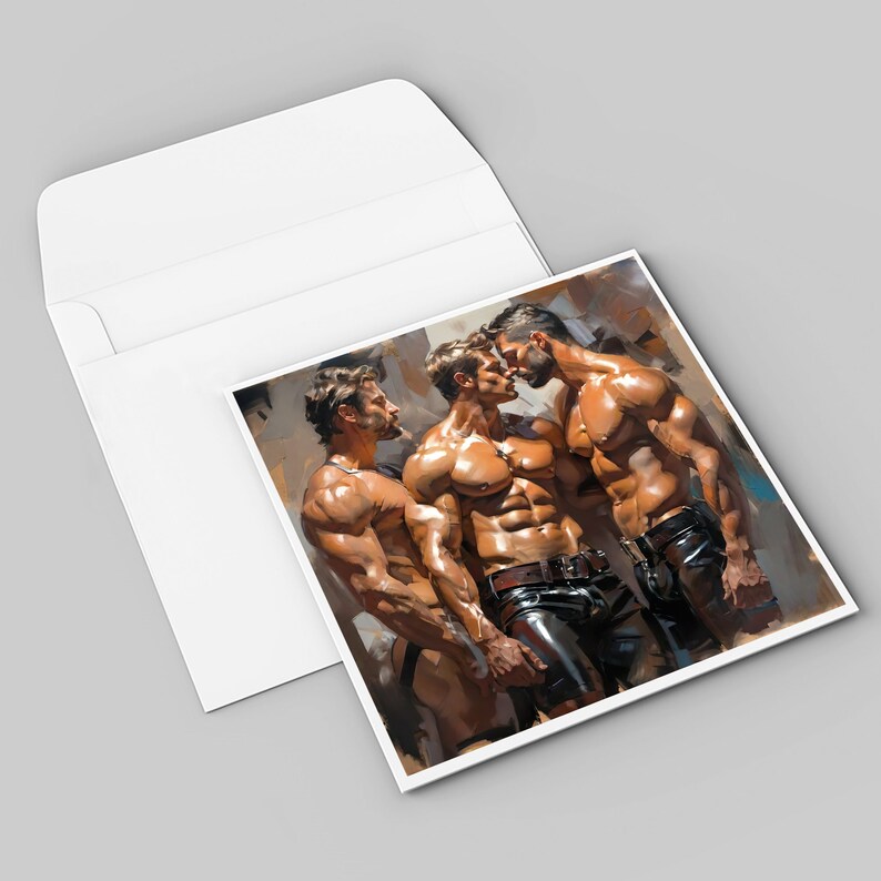 Male Gay Throuple Digital Art AI Generated Realistic Art Oil Painting ...
