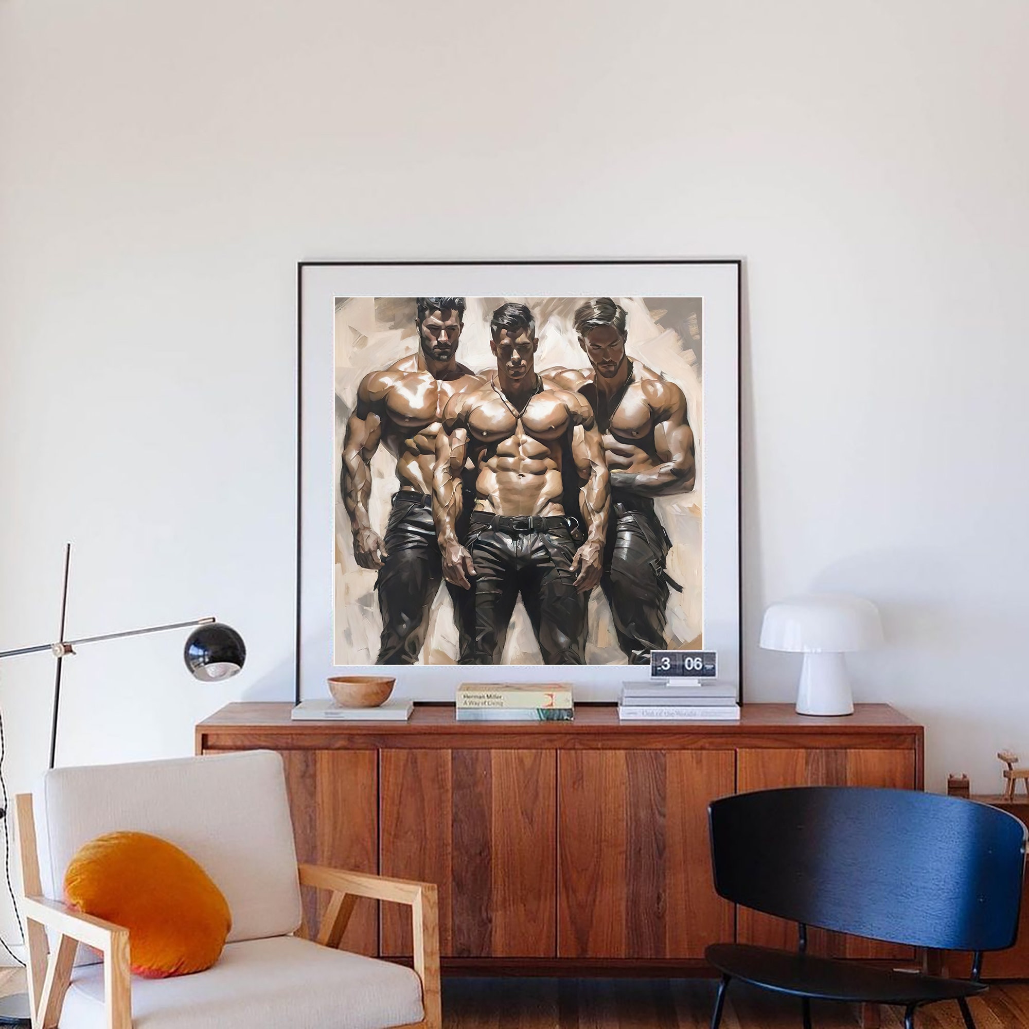 Nude Male Gay Throuple Digital Art, AI Generated, Oil Painting, Nude ...