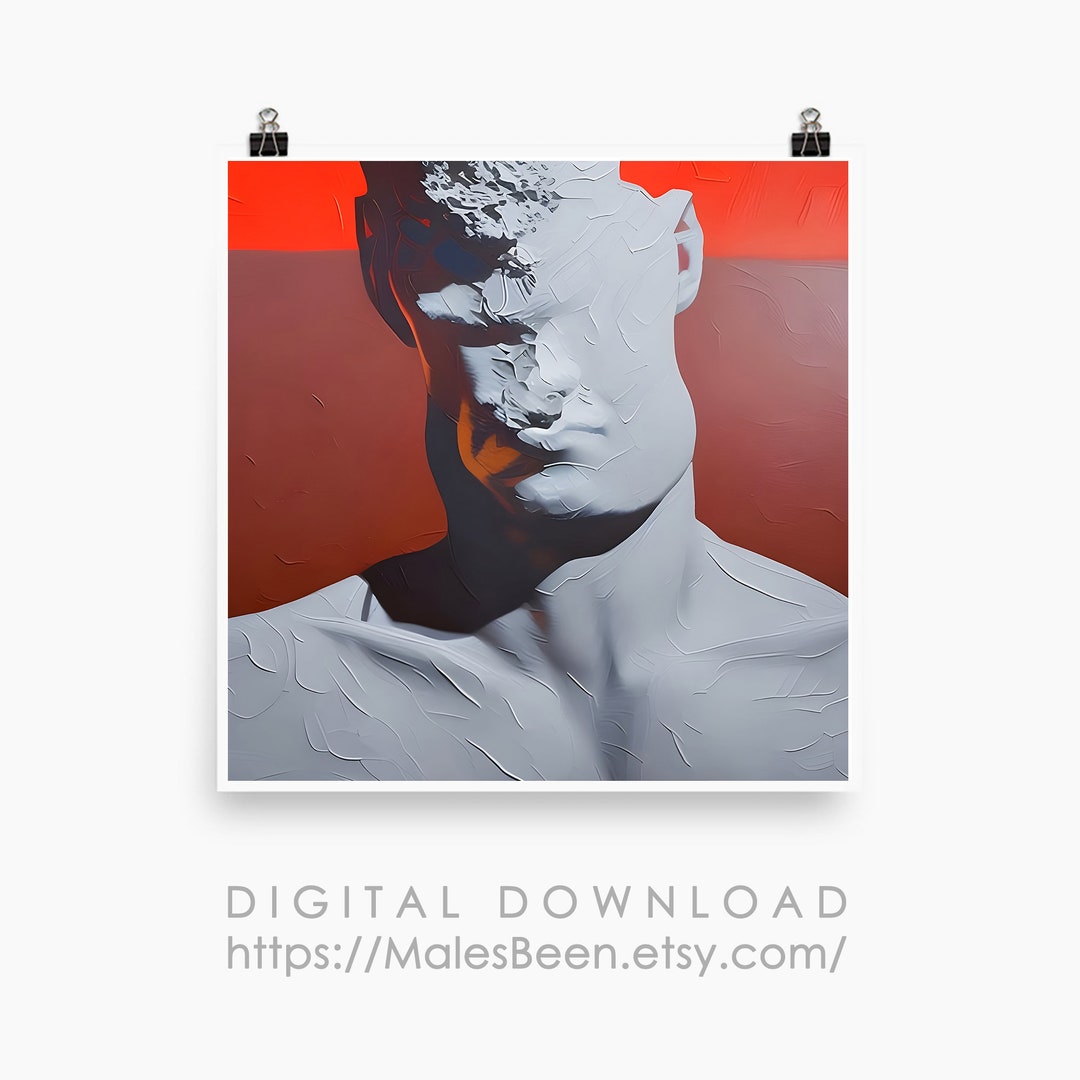 Digital Male Portrait Art Ai Generated, Adstract Gay Art Poster, Oil ...