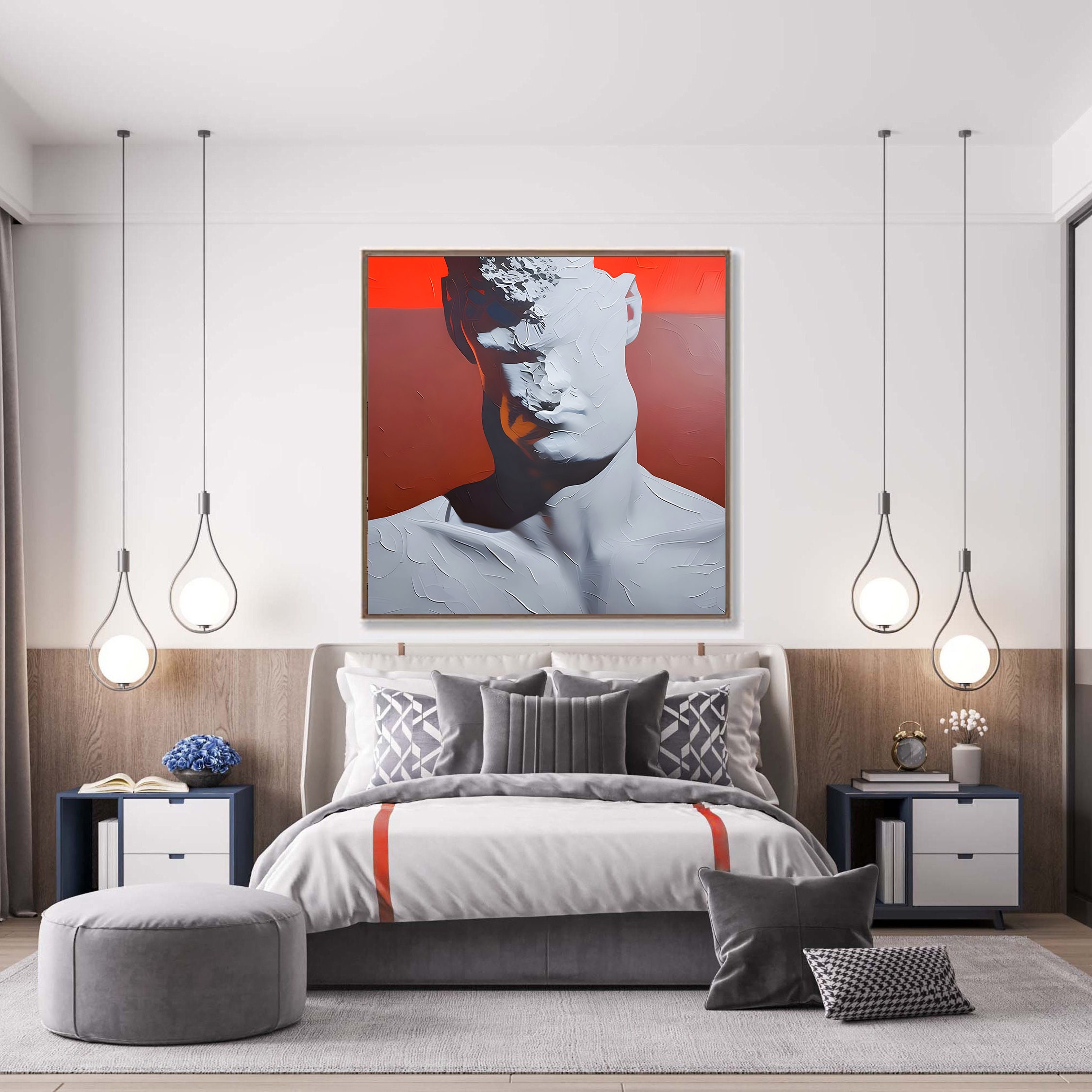 Digital Male Portrait Art Ai Generated, Adstract Gay Art Poster, Oil ...