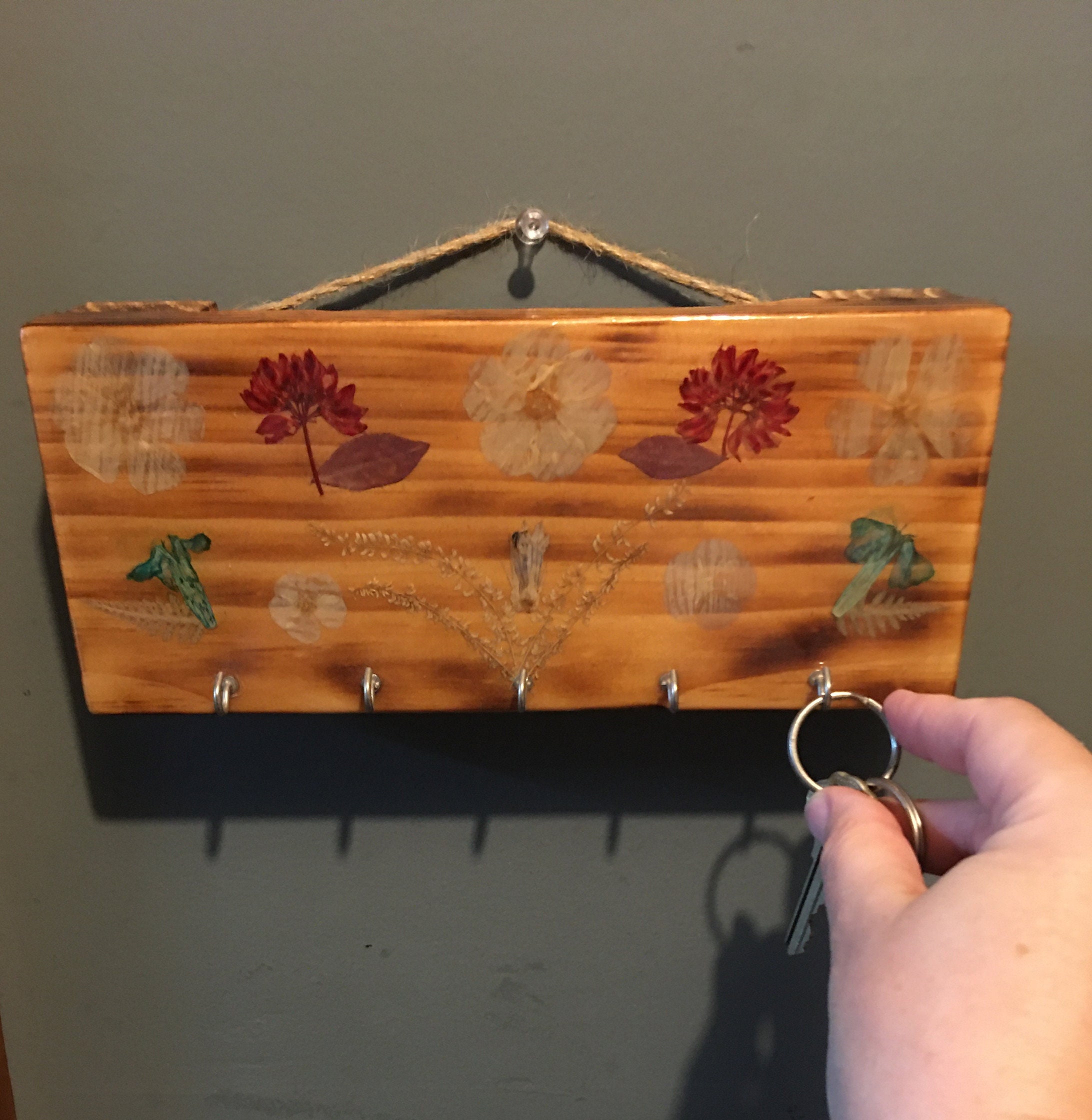 Minimalist Wooden Key Chain Holder Plus Mail Holder or Cell Phone/gifts ...