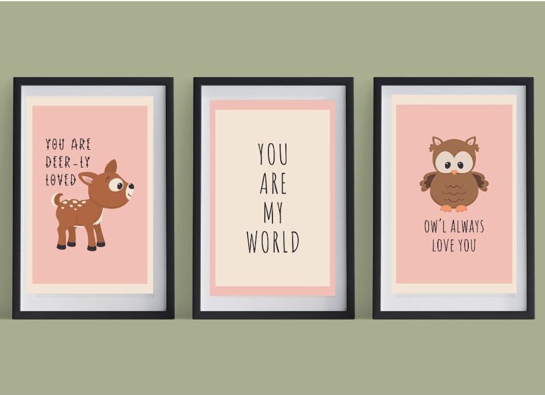 Set of 3 You Are Dearly Loved Posters Digital Download Animal Posters ...