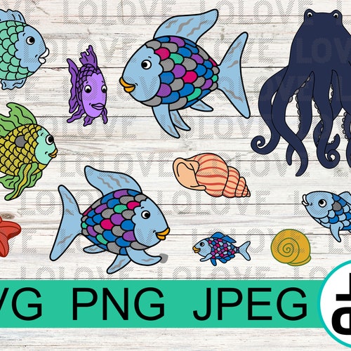 Rainbow Color Fish BUNDLE SVG Cricut Cut Files Silhouette - Etsy