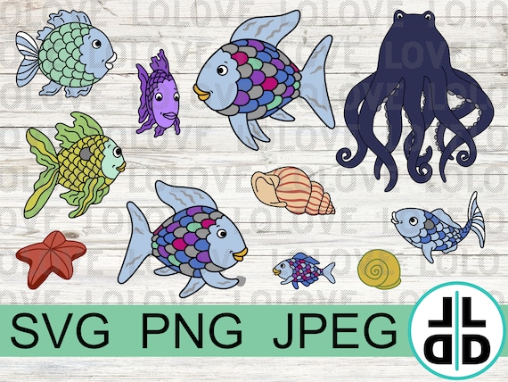 Rainbow Color Fish BUNDLE SVG Cricut Cut Files Silhouette - Etsy