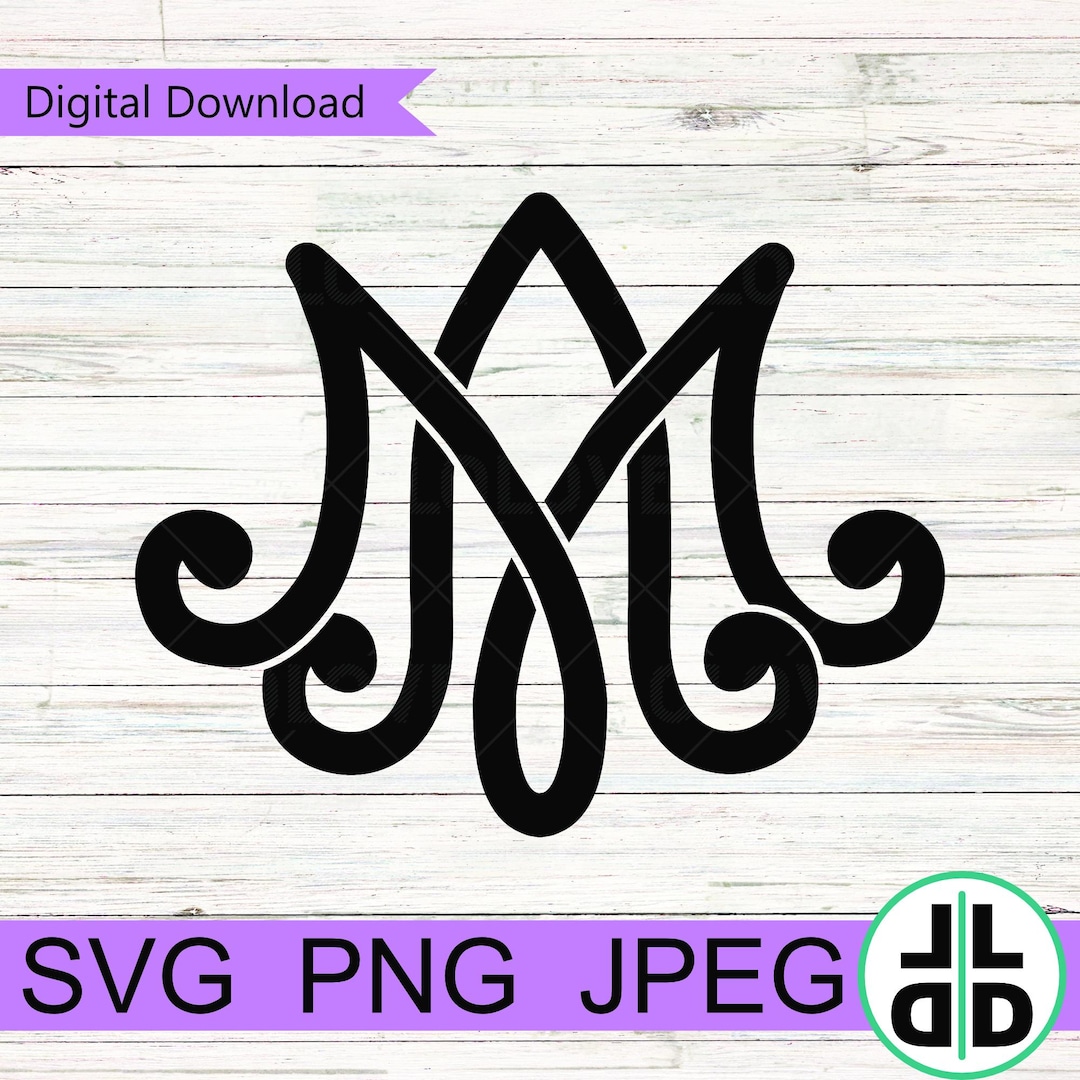 Auspice Maria Symbol SVG PNG JPG | Marianisches Monogramm Digitaler ...