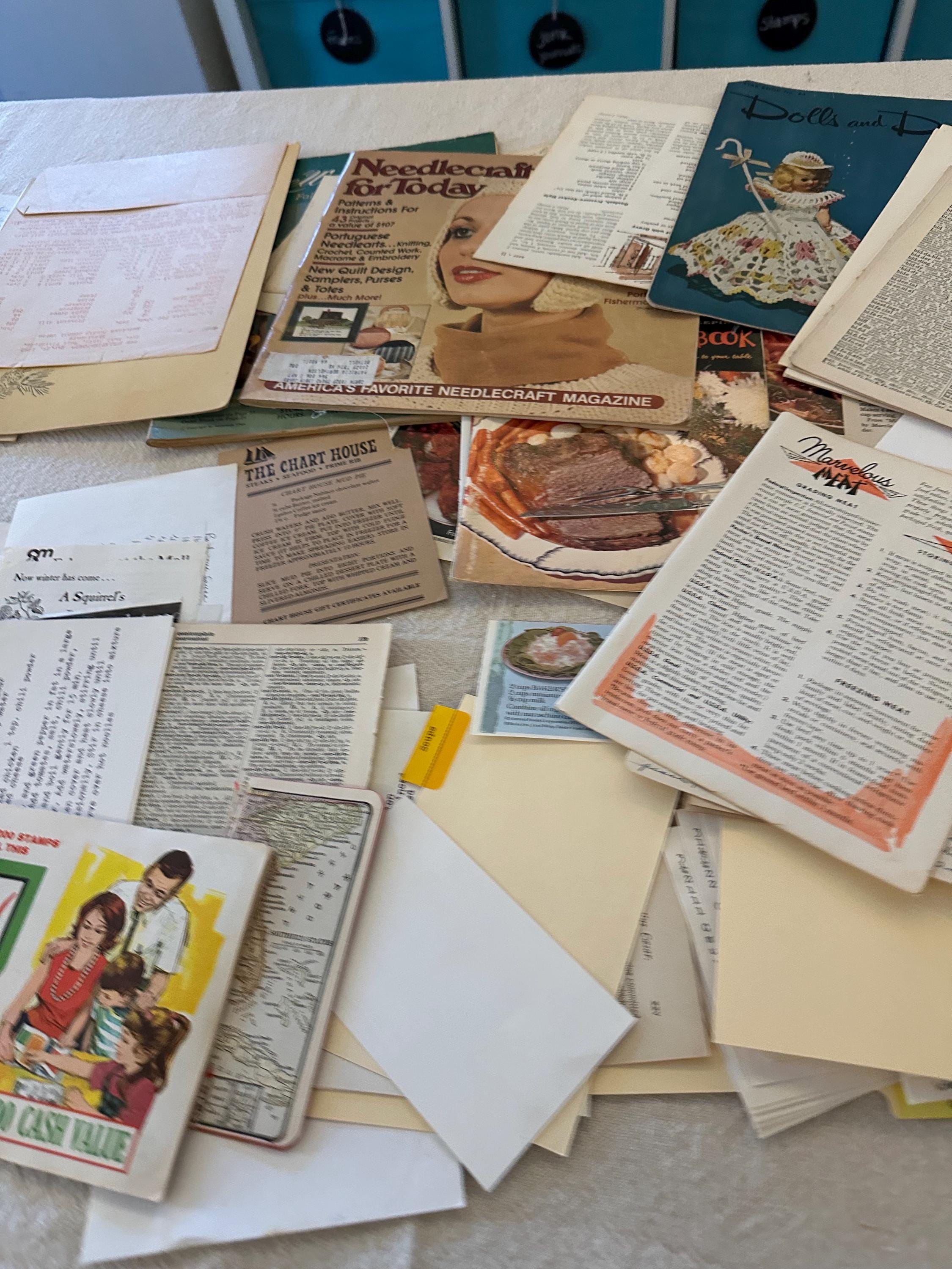 Vintage Epherma Lot 21 of Papers Trims and Misc Goodies / Dictionary ...