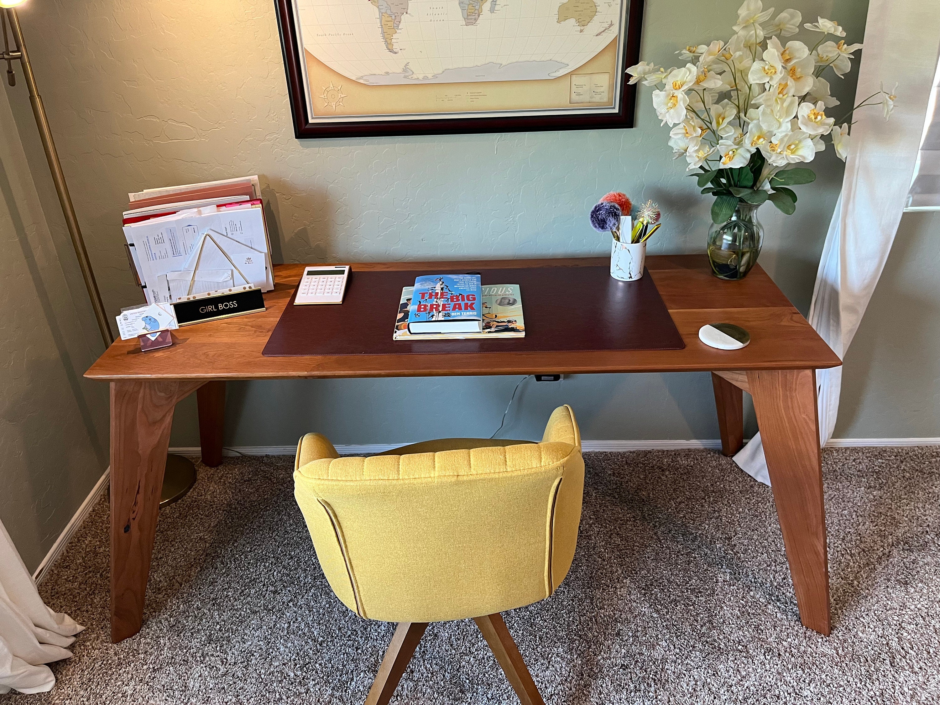 Mid Century Modern Solid Cherry and Walnut Desks - Etsy