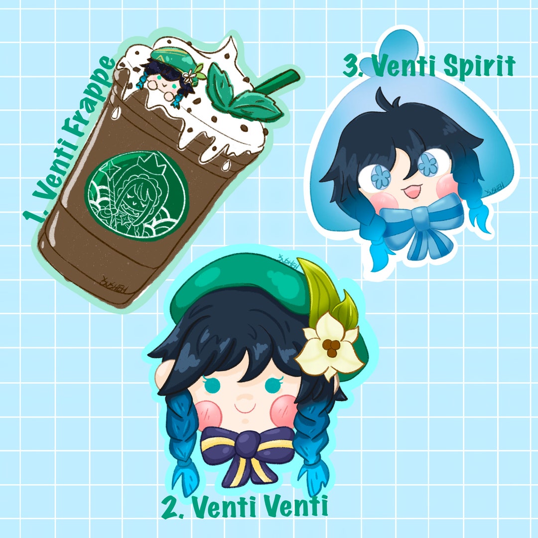 Venti Frappe | Venti Wisp Spirit | Genshin Impact | Venti | Sticker Set ...